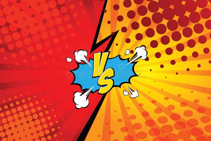 Versus. Vs. Fight Backgrounds Comics Style Design. Vector Illustration ...