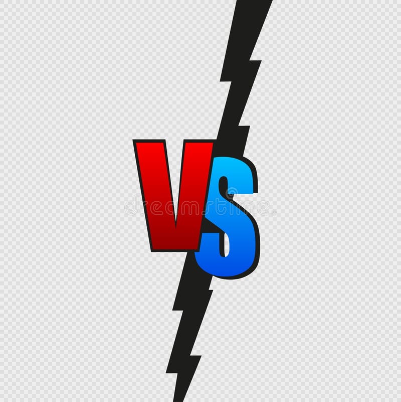 Versus VS Letters Fight Backgrounds in Flat Comics Style Design with ...