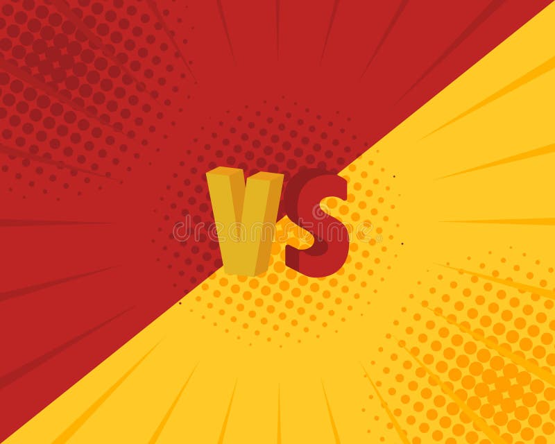 Versus VS Letters Fight Backgrounds in Flat Comics Style Design. Vector ...