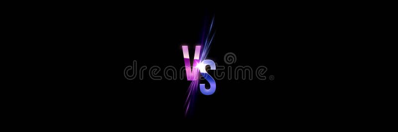 Versus VS Sparkling Sign on Black Background. Laser Glowing Pink and ...