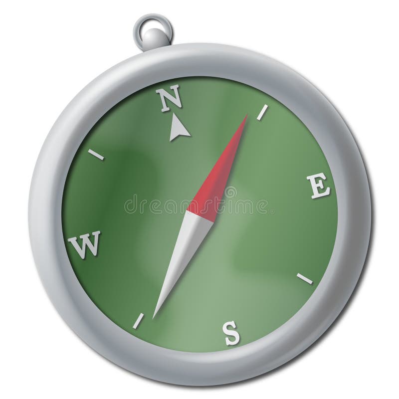 Boussole Sur Le Fond Vert Avec L'espace Pour Le Texte Navigation ...