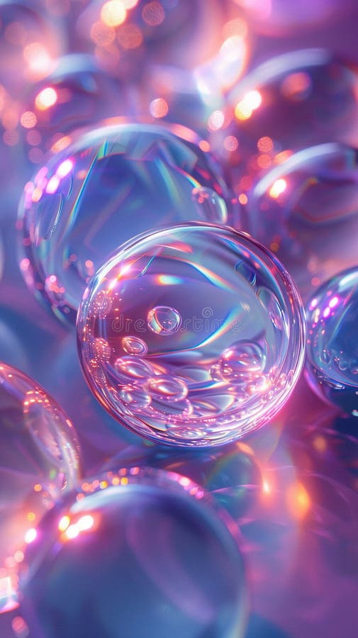 Vertical Abstract Background with Glass Balls and Blur. Generated by ...
