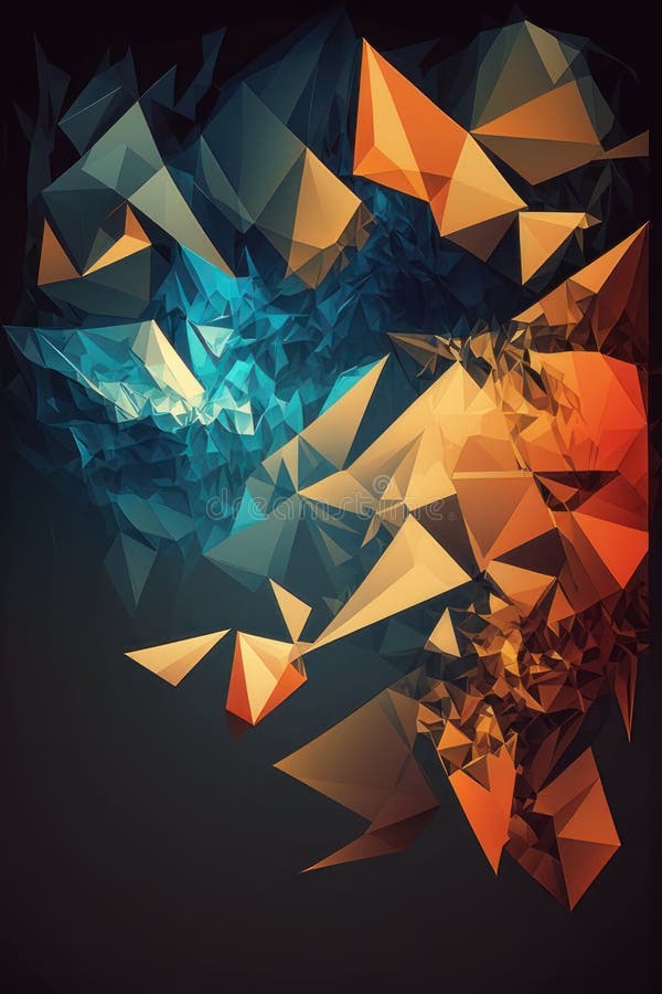 Vertical Abstract Background, Polygons. AI Generative Stock ...