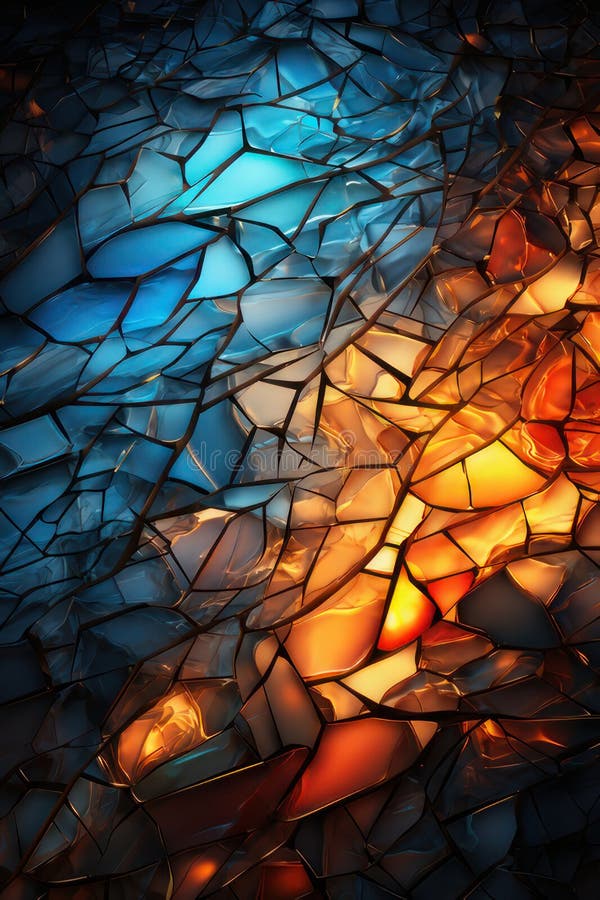 Vertical Abstract Background, Stained-glass Window from Multi-colored ...