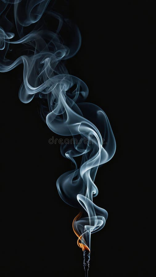 Vertical Abstract Black Color Background with White Smoke and Fire ...