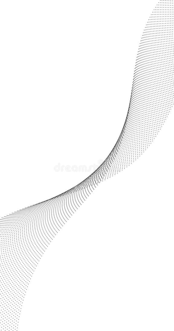 Vertical Abstract Wave of Particles on a White Background. Template for ...
