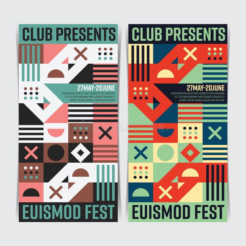 Vertical Abstract Flyer Template with Circular Shapes Elements. Vector ...