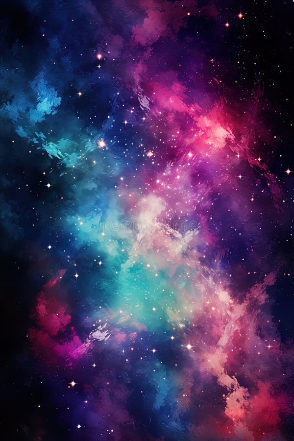 Vertical Abstract Space Background Nebula Galaxy Milky Way, Bright ...