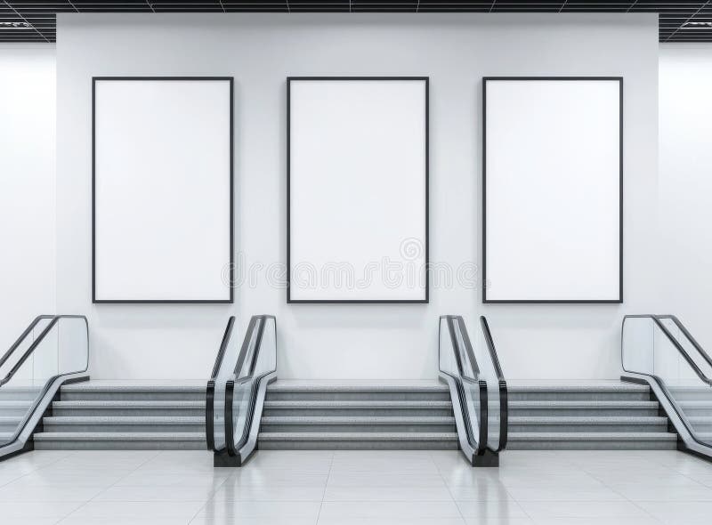 Vertical Ad Poster Mockup Displayed on a Metro Station Sign. Stock ...