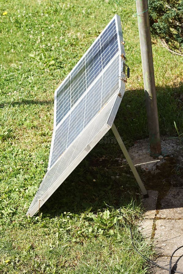 Vertical of a Adjustable Solar Panel Mount Installed in a Park Stock ...