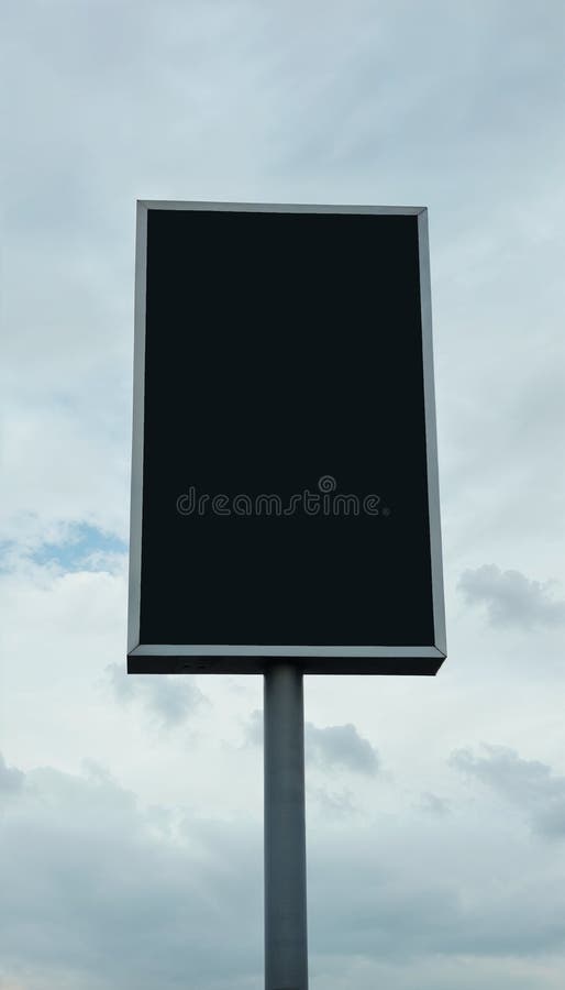 Vertical Advertisement Empty Sign with Minimalist Sky Render Scene with ...