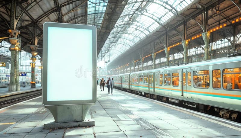 Vertical Advertising Billboard, Lightbox with Empty Digital Screen on ...