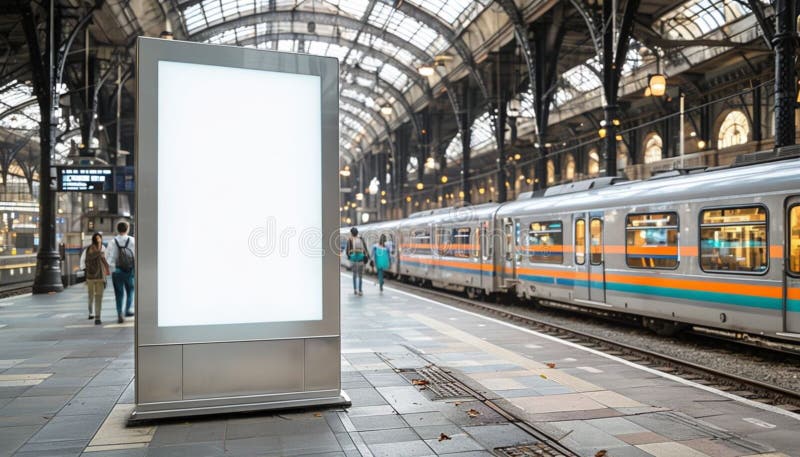 Vertical Advertising Billboard, Lightbox with Empty Digital Screen on ...