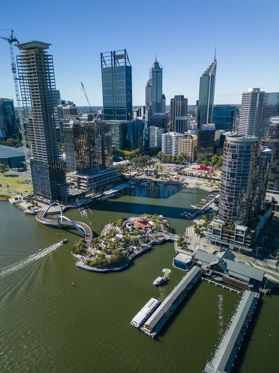 Aerial Shot of Perth CBD in Daytime Stock Photo - Image of skyline ...