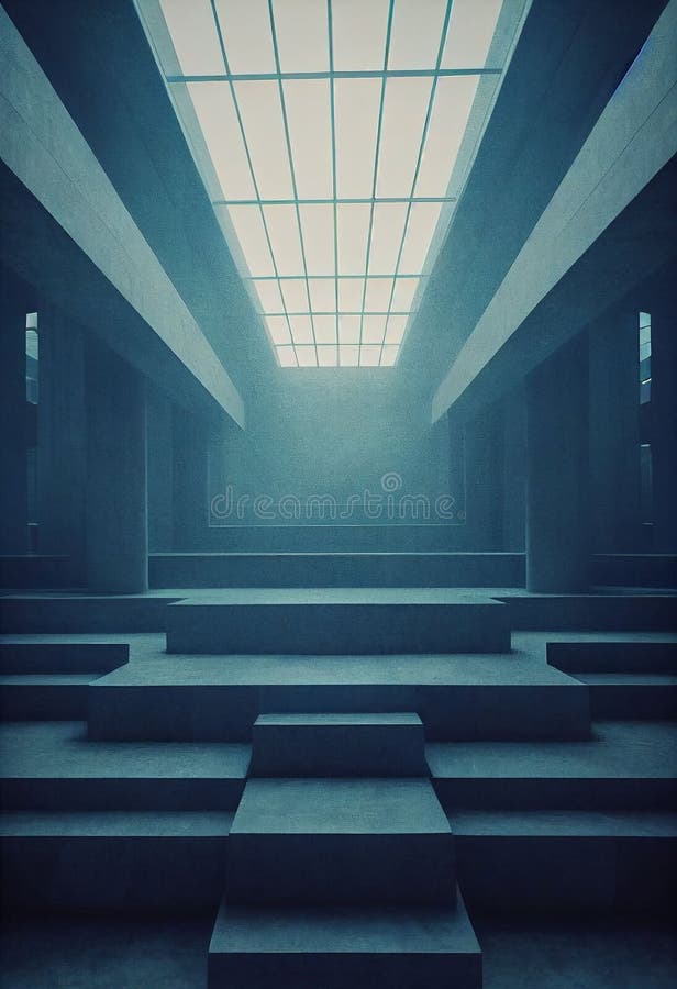 Vertical AI-generated Digital Art of an Inside Part of a Modern Well ...