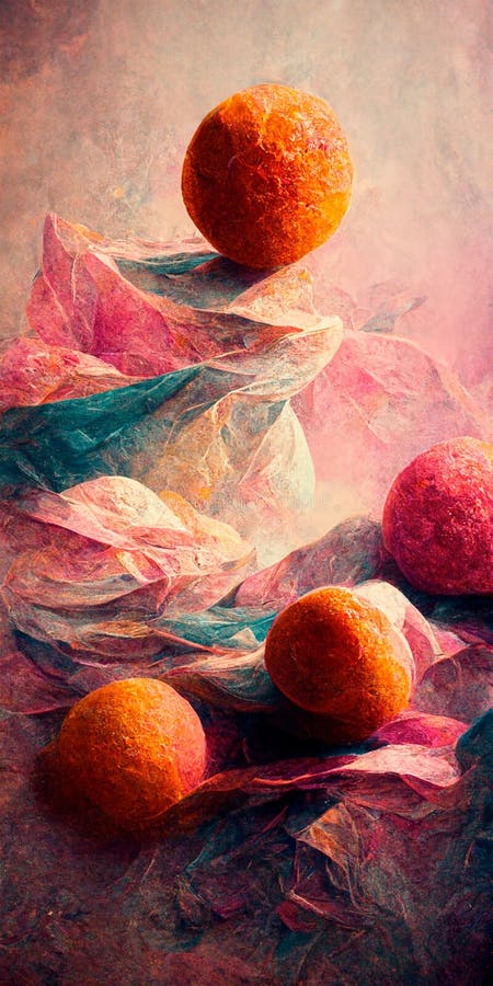 Vertical AI-generated Image of a Pink Abstract Wallpaper with Round ...