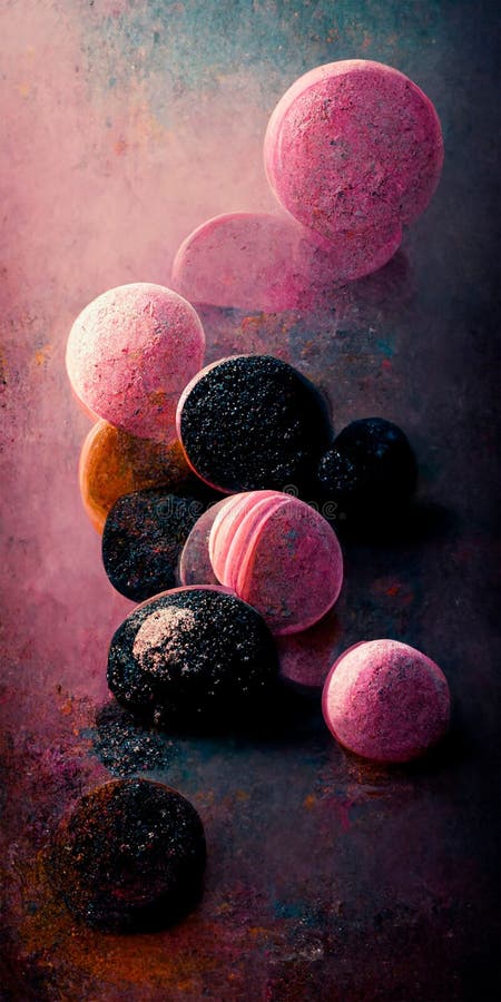 Vertical AI-generated Image of a Pink Abstract Wallpaper with Round ...