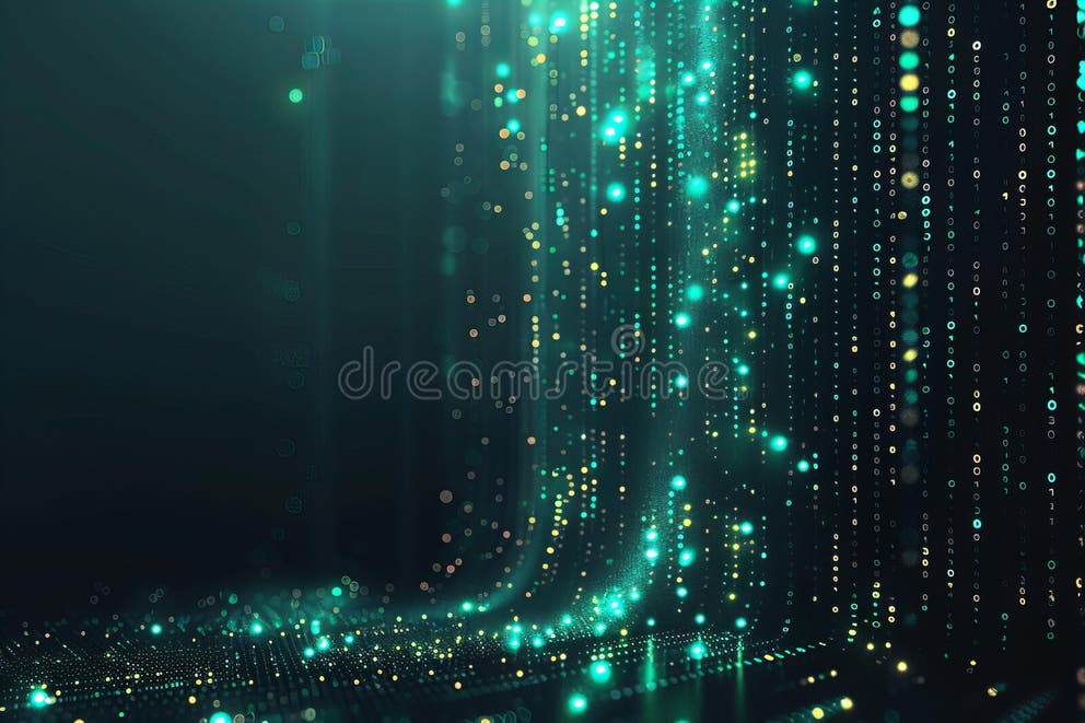 A Vertical Ai Illustration of Binary Code Flowing Down, Designed To ...