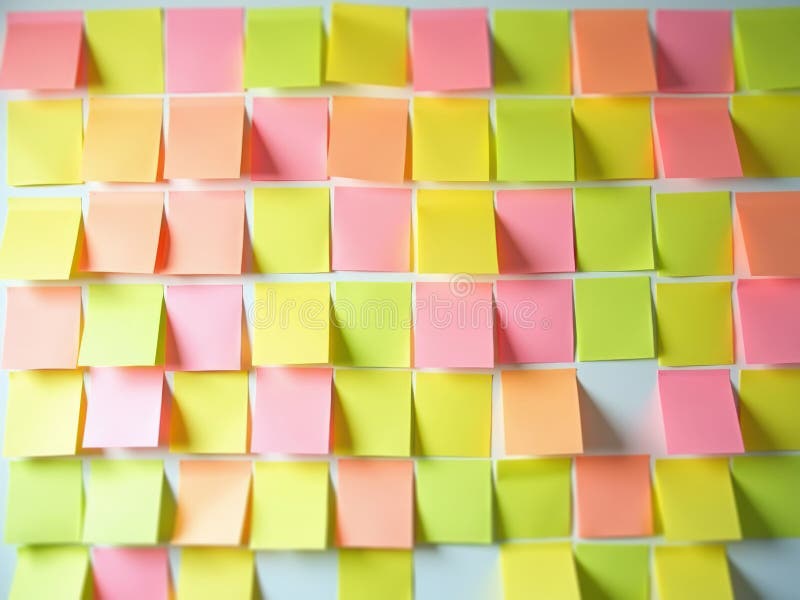 Colorful Wall Sticky Notes Different Colors Shapes Stock Photos - Free ...