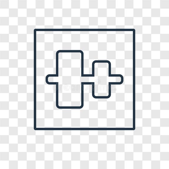 Vertical Alignment Concept Vector Linear Icon Isolated on Transparent ...