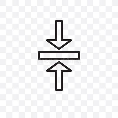 Vertical Alignment Vector Linear Icon Isolated on Transparent ...