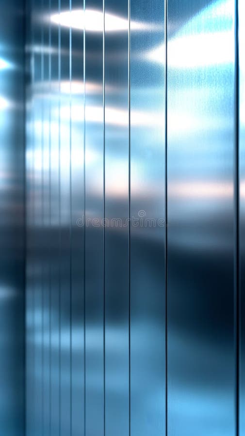 Vertical Aluminum Textured Surface Creating a Futuristic Backdrop for ...