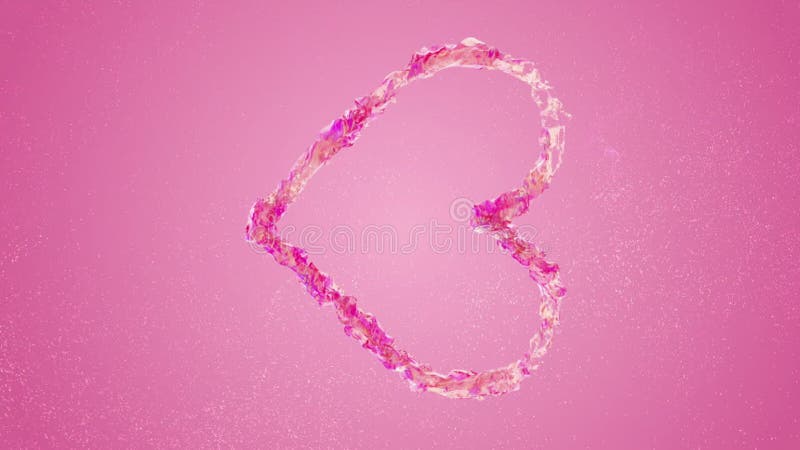 Vertical Animation Pink Liquid Heart Swirling on a Pink Bokeh ...