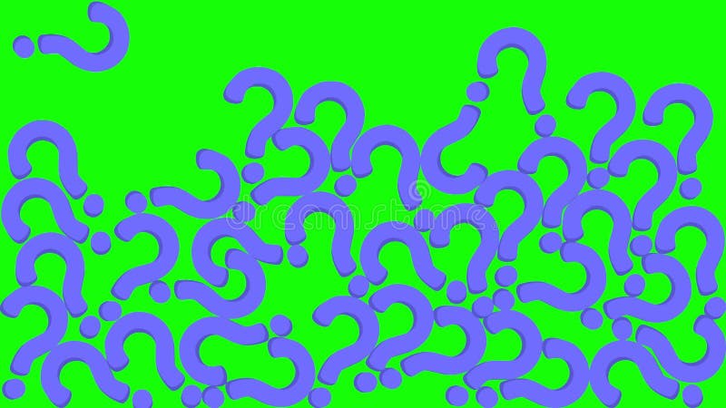Vertical Animation of Question Mark Symbol Falling from Above on Green ...
