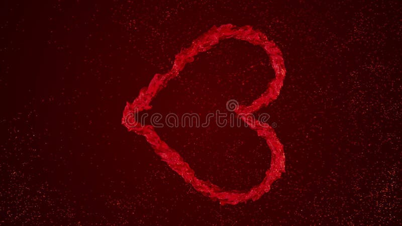 Vertical Animation Red Liquid Heart Swirling on a Red Background with ...