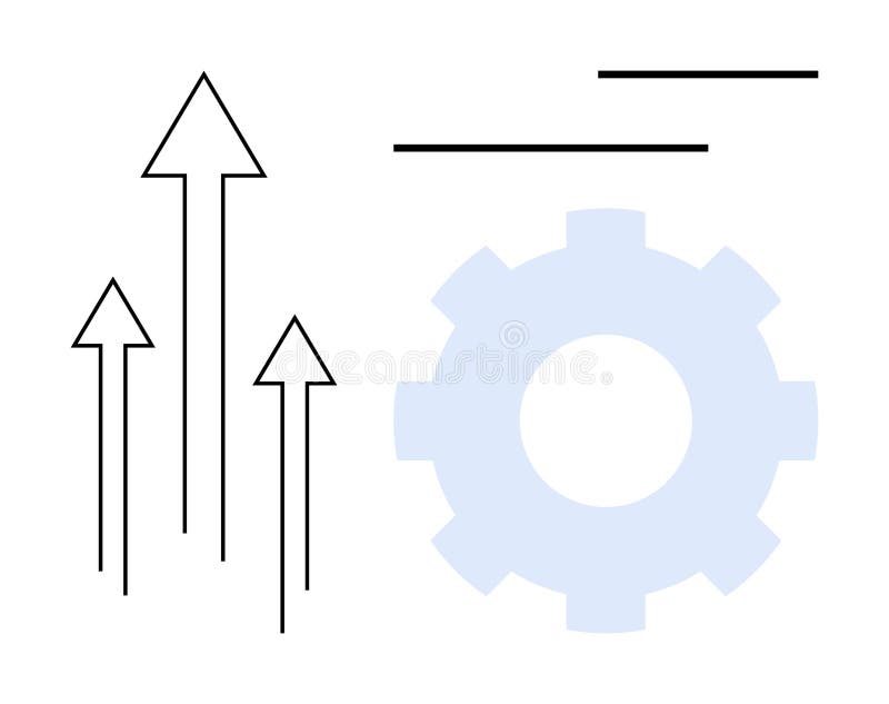Growth Arrows and Gear Representing Progress, Innovation, and Development Strategies Stock ...