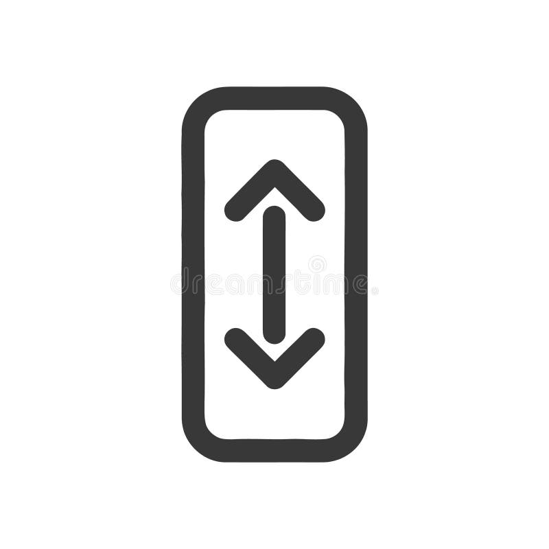 Up and Down Arrows in a Square Box: Simple Vertical Navigation Icon Stock Vector - Illustration ...