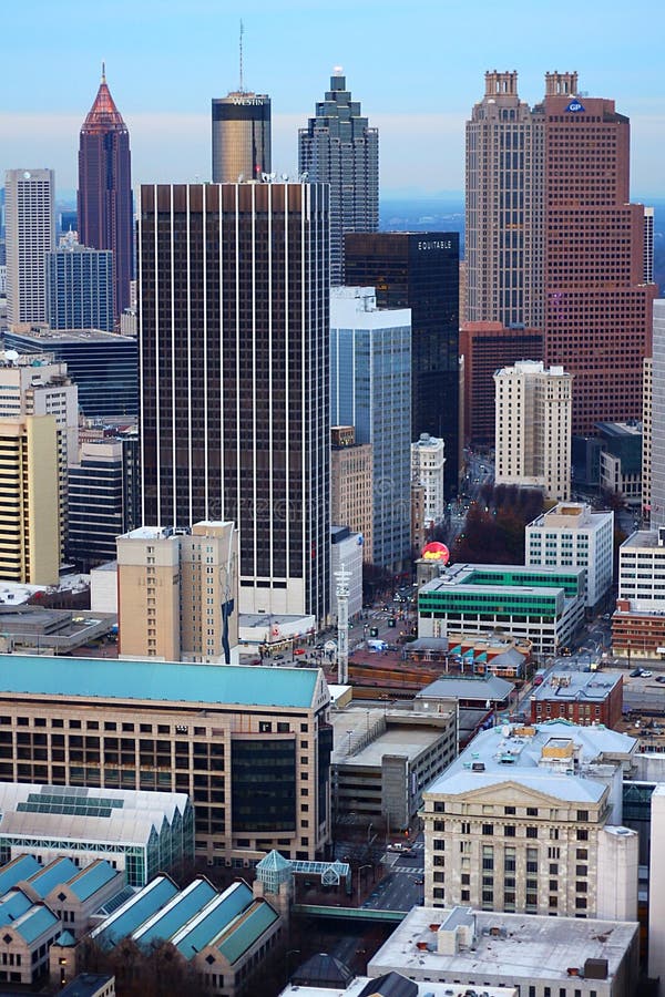 Vertical Atlanta& X27;s Downtown Core Editorial Photo - Image of ...