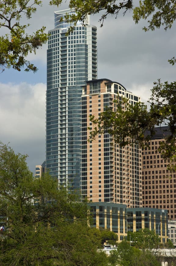 Vertical of Austin, Texas Skyline Stock Image - Image of texas, trees ...