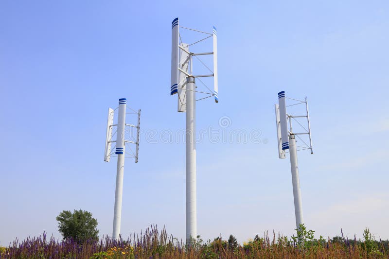 Vertical Axis Wind Turbine in Inner Mongolia, China Stock Photo - Image ...