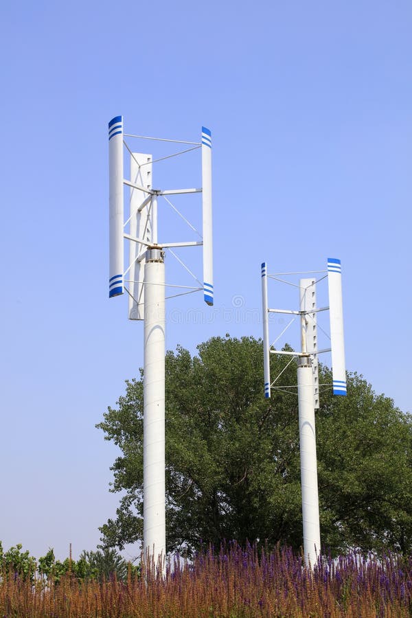 Vertical Axis Wind Turbine in Inner Mongolia, China Stock Image - Image ...