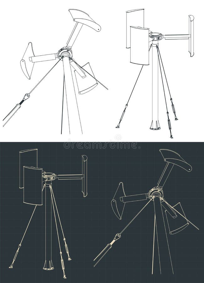 Vertical Axis Wind Turbine Power Generator Illustration Stock Vector ...