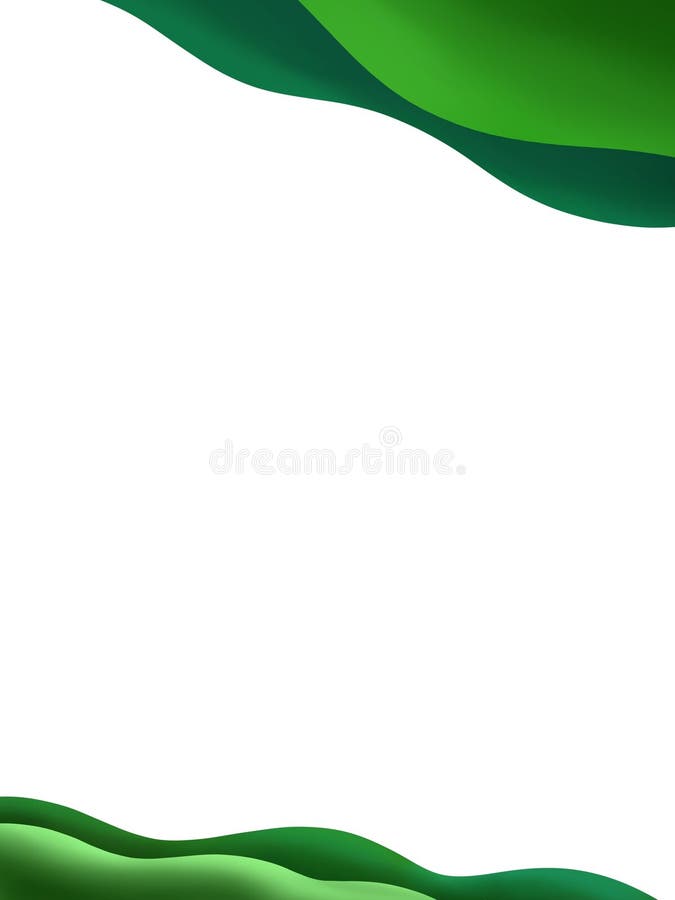Vertical Backdrop Template with Green Curved Border Waves Stock ...