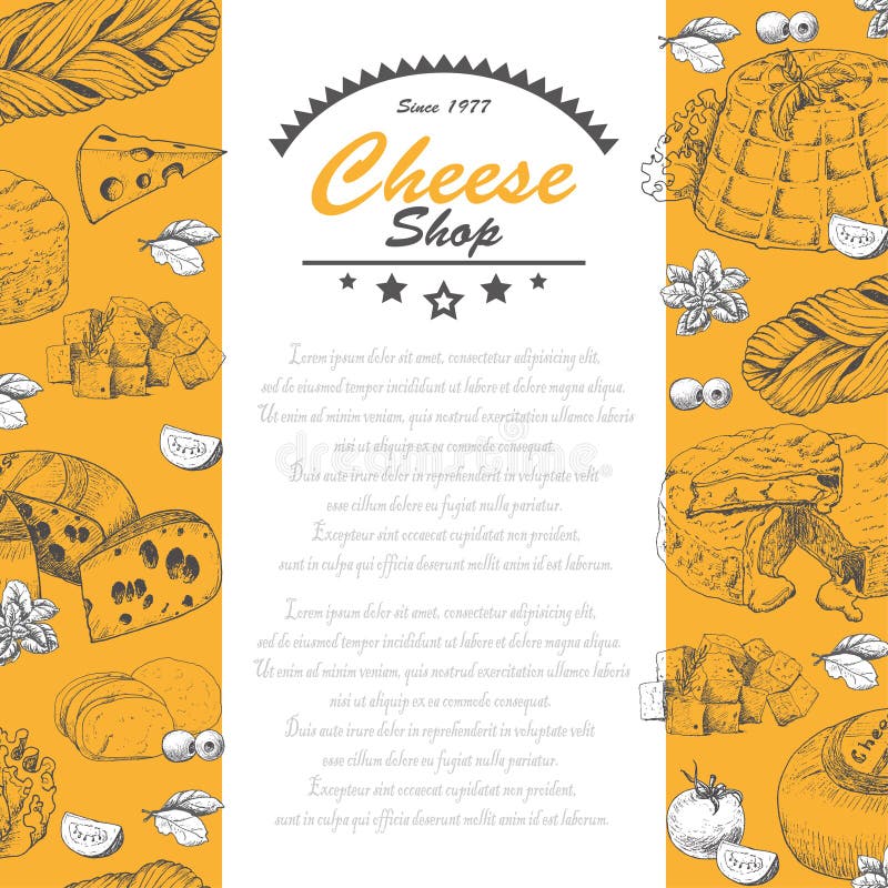 Vertical Background with Different Color Meats in Sketch Style. Stock ...