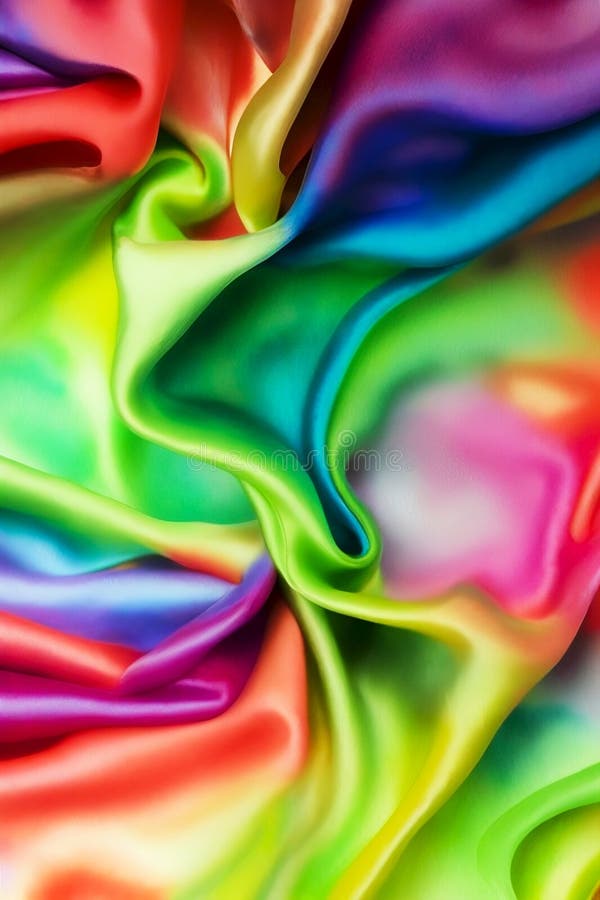 Vertical Background Image of Soft Waves of Multi-colored Silk or Satin ...