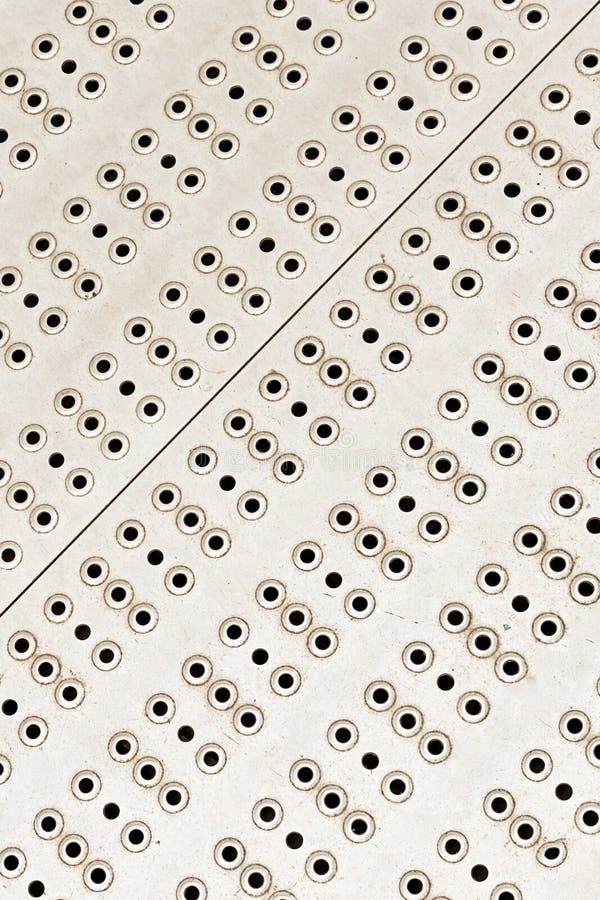 Vertical Background Metal Surface Diagonal Row Set of Round Holes Holes ...