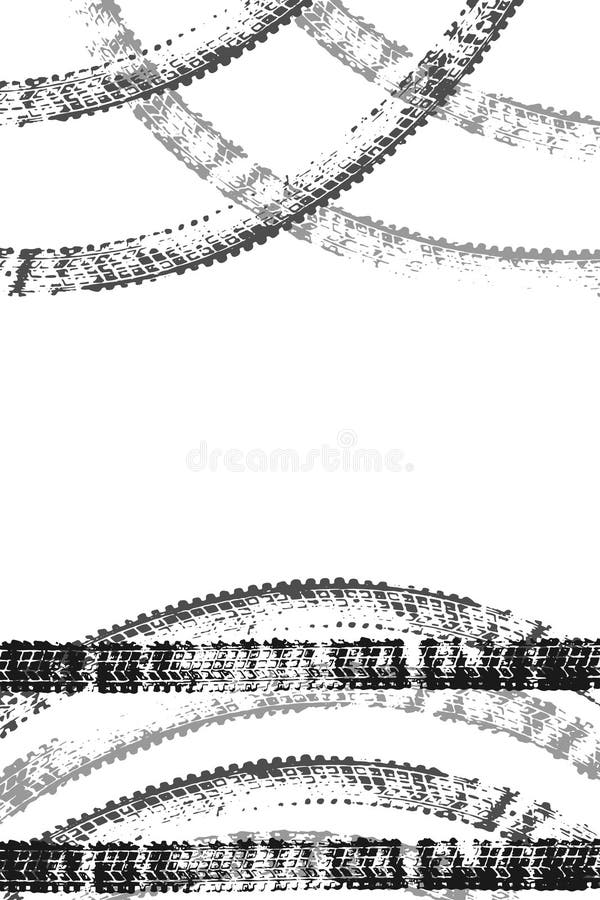 Vertical Background with Tire Wheel Marks of Cars. Vector Illustration ...