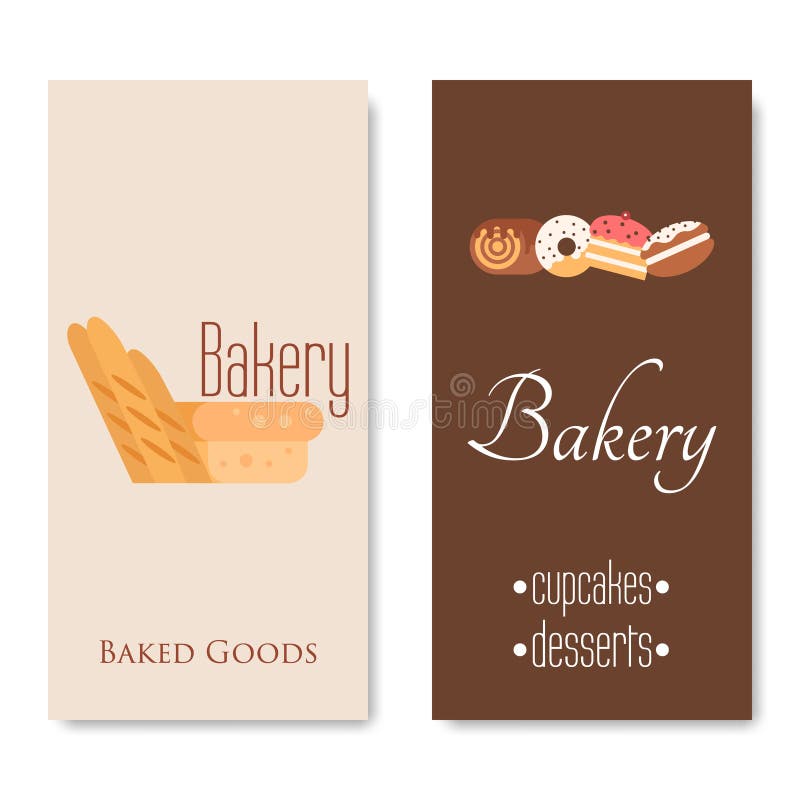 Vertical Bakery Banners. Baking, Bread and Cakes Stock Vector ...