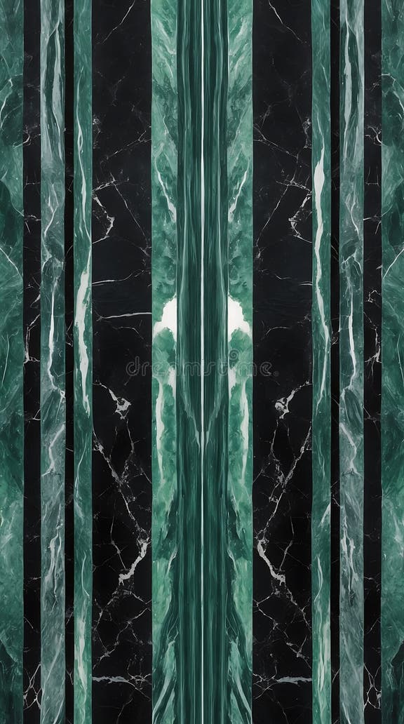Vertical Bands of Green and Black Marble Create a Striking Wallpaper ...