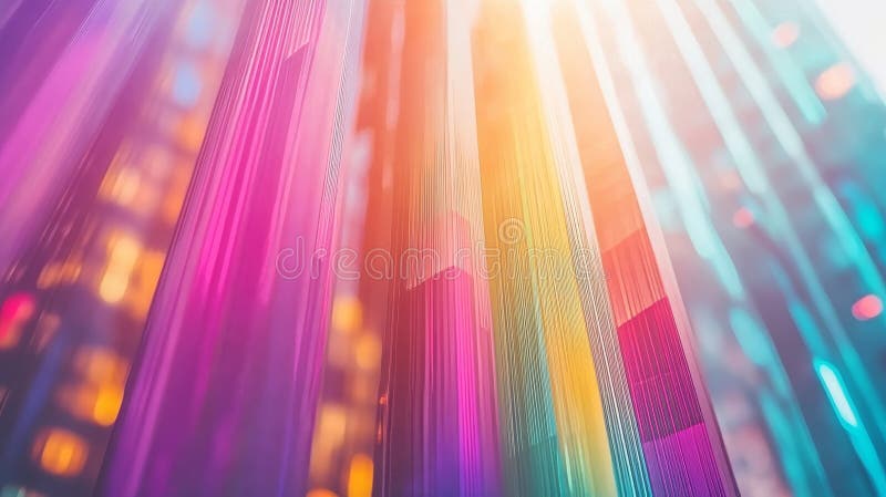 Vertical Bands of Multicolored Light Illustrating Growth Trends and ...