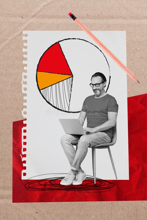 Vertical Banner Collage Artwork Minimal Design of Experienced Man Using ...