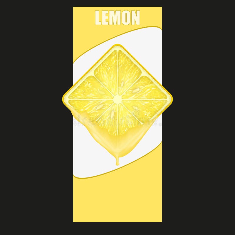 Vertical Banner of Lemon Square Slice. Space for Stock Vector ...