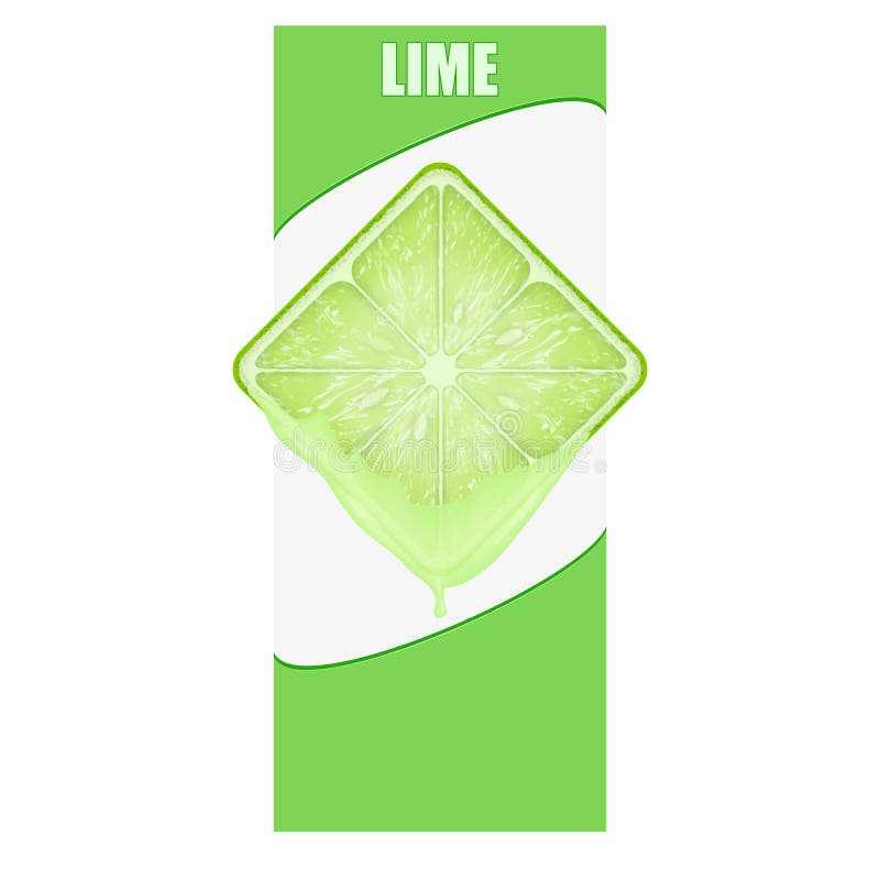 Vertical Banner of Lime Square Slice. Space for Stock Illustration ...