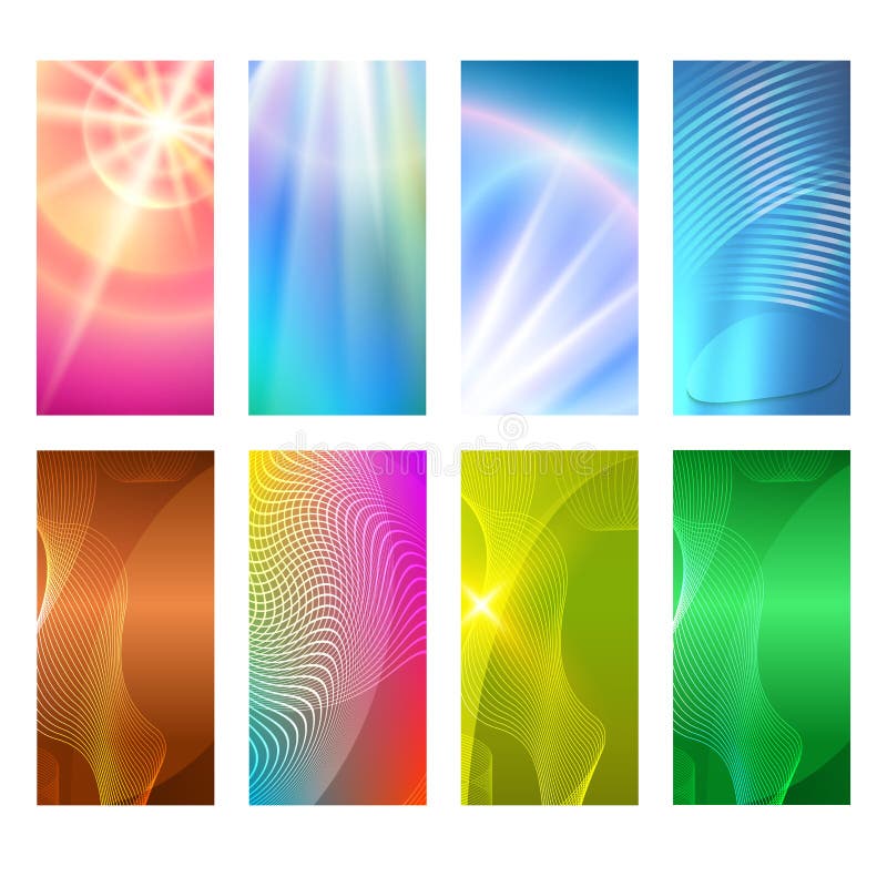 Vertical Banner Set Design Element Background Glow Abstract Stock ...