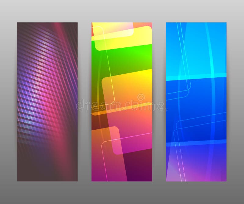 Vertical Banner Set Design Element Background Glow Abstract Stock ...