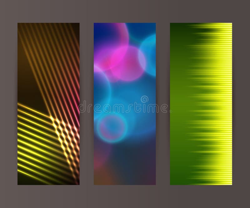 Vertical Banner Set Design Element Background Glow Abstract Stock ...